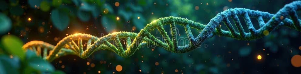 Digital Interface Displaying Plant Growth Simulation Alongside DNA ...