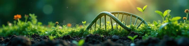 Digital Interface Displaying Plant Growth Simulation Alongside DNA ...