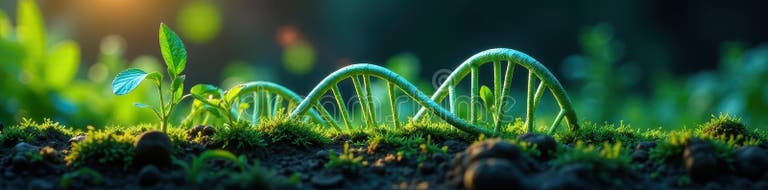 Digital Interface Displaying Plant Growth Simulation Alongside DNA ...