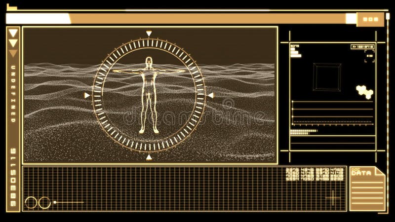 Revolving 3d Human Diagram with Moving Text and Data Stock Video ...