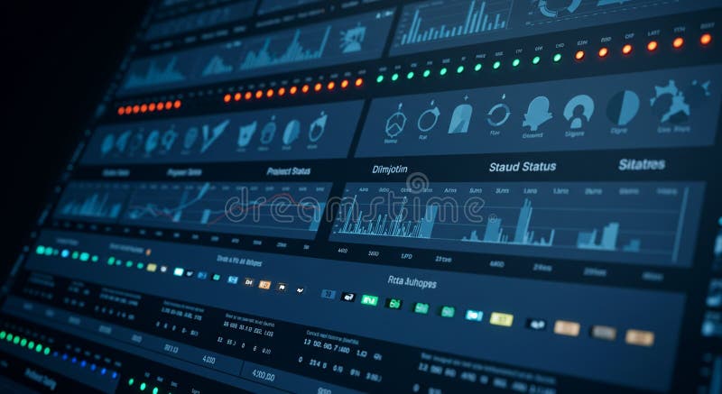 A Digital Interface Displays a Dashboard with Various Graphical ...