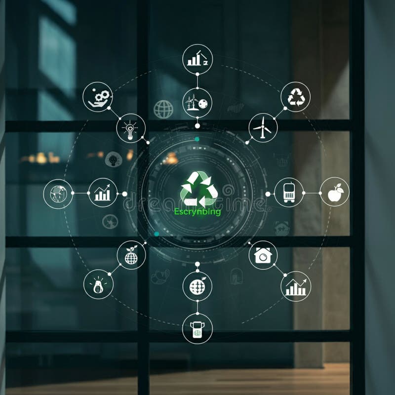 A Digital Interface Displays a Recycle Symbol at the Center with the ...
