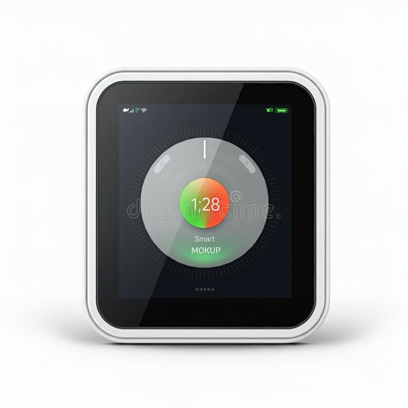 A Digital Interface Displays a Smart Device with a Sleek, Square Design ...
