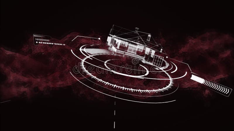 Digital Interface Elements Overlay Futuristic Architectural Design on ...