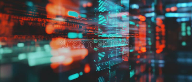 Digital Interface Elements with Transparent Overlay Showing Data and ...