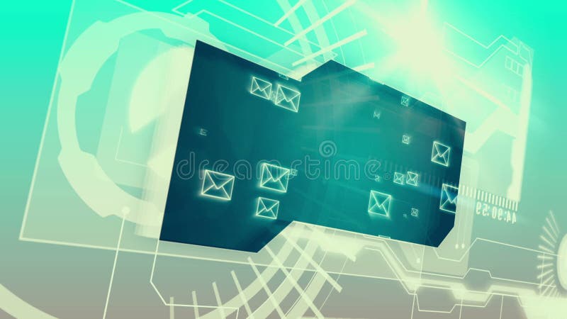 Digital Interface with Email Graphics Stock Video - Video of animation ...