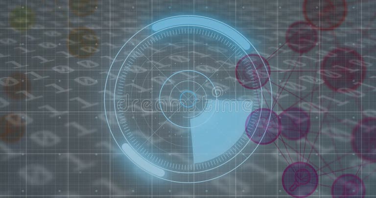 Digital Interface with Futuristic Blue and Red Elements Overlaying ...