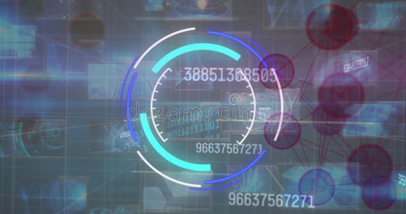 Digital Interface with Futuristic Graphics and Binary Code Displayed on Screen Stock Photo ...