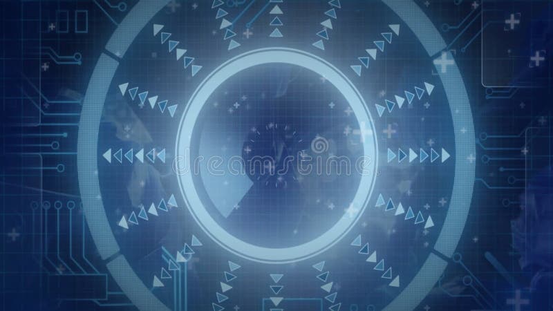 Digital Interface with Geometric Shapes and Circular Patterns in Animation Design Stock Video ...