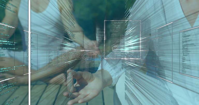 Through Digital Interface, Hands Shaking Symbolizing Virtual Connection ...