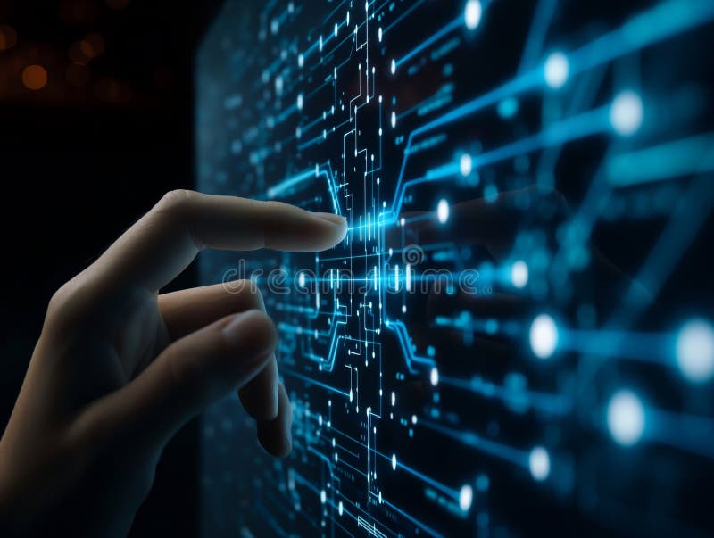 Digital Interface Interaction Stock Photo - Image of system, futuristic ...