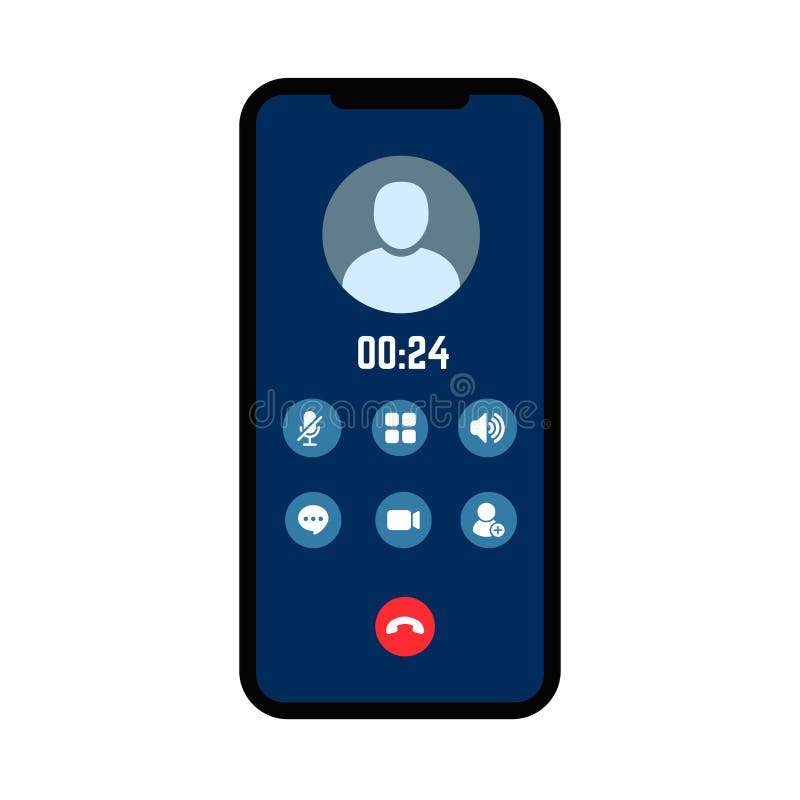 Smart Phone Screen Showing a Video Call Interface with Participant Icon ...