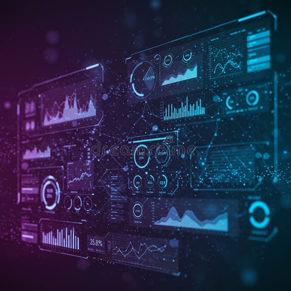 Digital Interface with Multiple Data Charts and Graphs in a Virtual ...