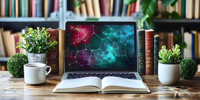 Digital Interface for Online Education Showcasing Elearning Technology ...