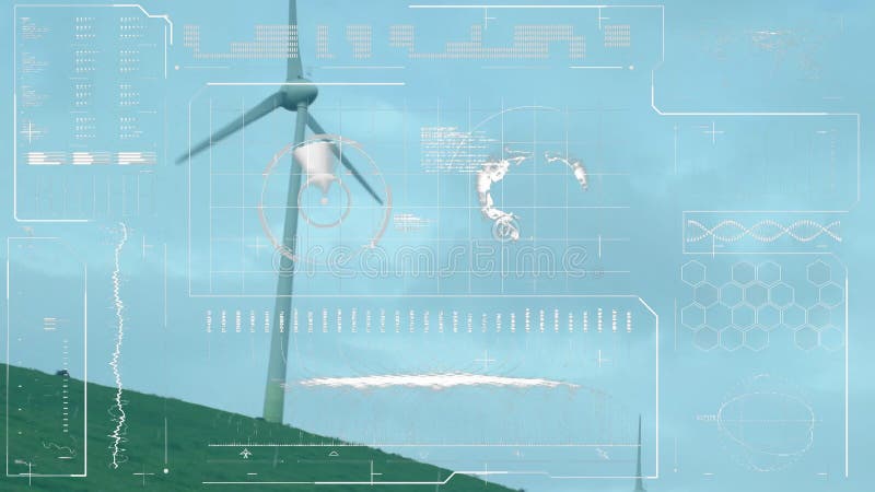 Digital Interface Overlay with Data and Analysis Graphics on Wind ...