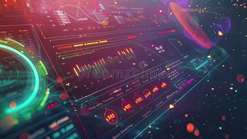 Digital Interface Pulsing with Data Streams, 4K Animated Video Looping Stock Video - Video of ...