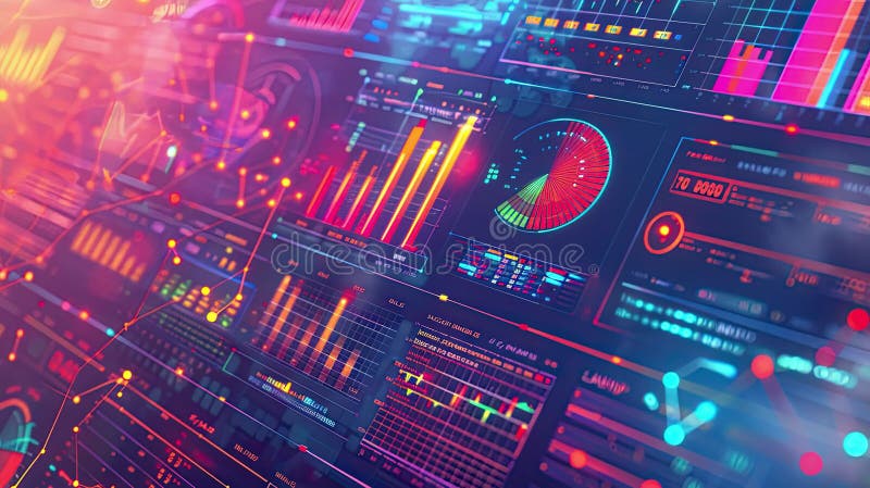 Digital Interface Pulsing with Data Streams, 4K Animated Video Looping Stock Footage - Video of ...