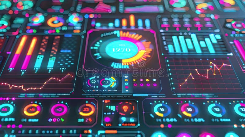 Digital Interface Pulsing with Data Streams, 4K Animated Video Looping Stock Video - Video of ...