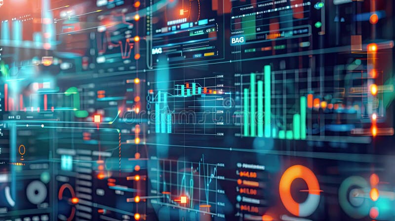 Digital Interface Pulsing with Data Streams, 4K Animated Video Looping Stock Video - Video of ...