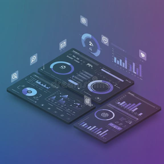 Digital Interface Showcasing Data Analytics and Visualization Elements ...