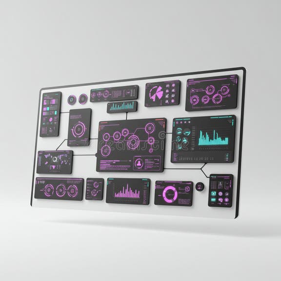 Digital Interface Showcasing Multiple Data Visualizations with a ...