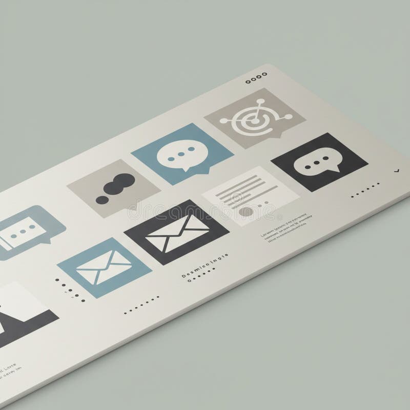 Digital Interface Showcasing Various Communication Icons on a ...