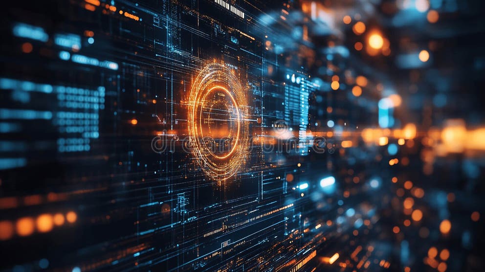 A Digital Interface or a Simulation of Cyberspace. Stock Photo - Image ...