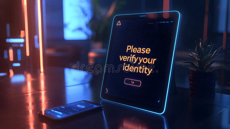 Digital Interface with Soft Glow for Identity Verification Stock ...