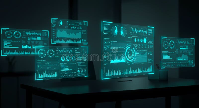 Digital Interface on Table stock illustration. Illustration of chart - 378544971