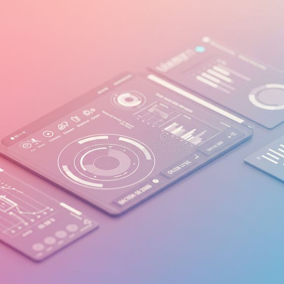 Digital Interface with Various Data Visualizations, Including Circular and Bar Graphs. Stock ...