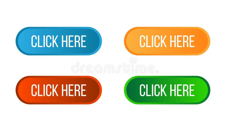 Click Here Buttons Set Different Colors Stock Vector - Illustration of ...
