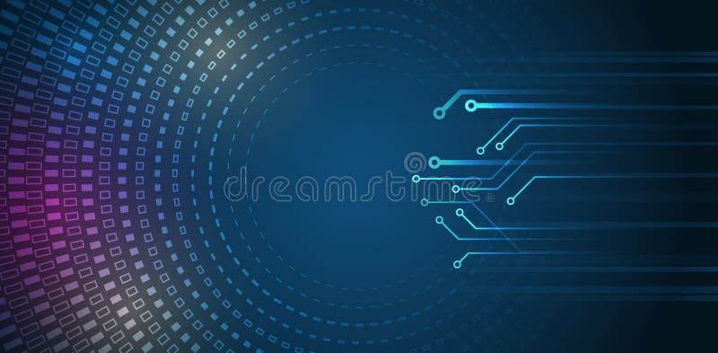 Digital Internet Communication on Blue Background. Wide Cyber Security ...