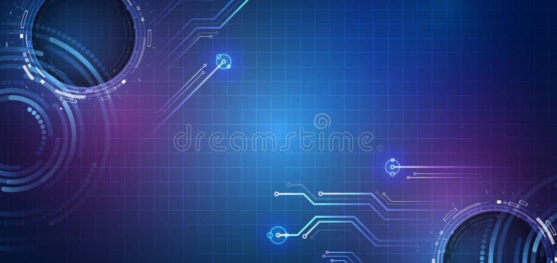 Digital Internet Communication on Blue Background. Wide Cyber Security ...