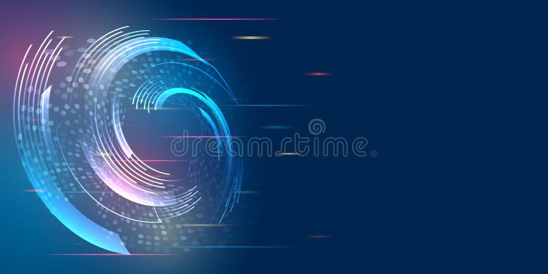 Digital Internet Communication on Blue Background. Wide Cyber Security ...