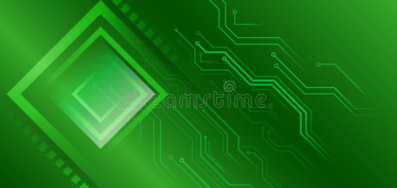 Digital Internet Communication on Green Background. Wide Cyber Security ...