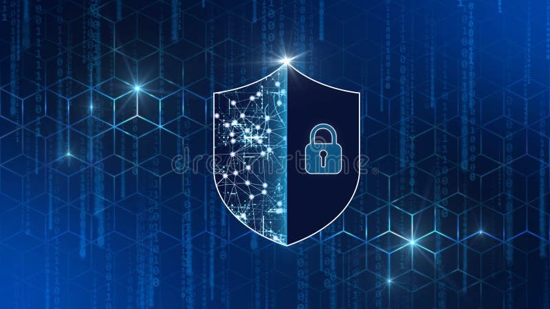 Digital Internet Cyber Security Technology Concept - Protective Shield ...