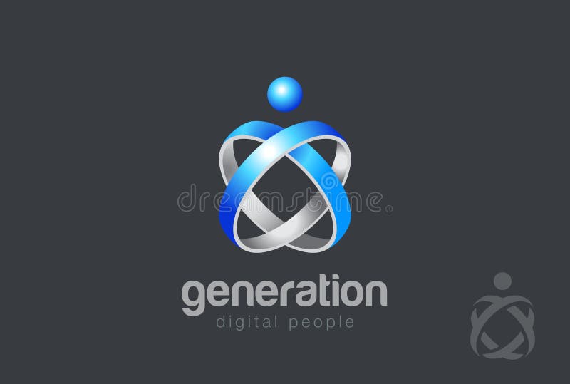 Digital Internet Global Network Logo Man Abstract Design Stock ...