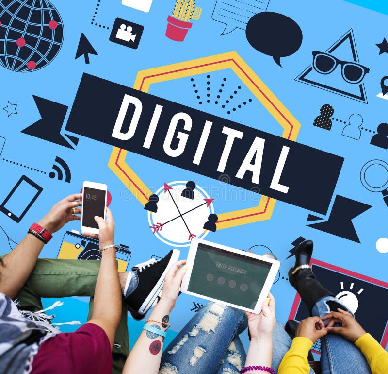 Digital Internet Media Technology Worldwide Concept Stock Image - Image ...