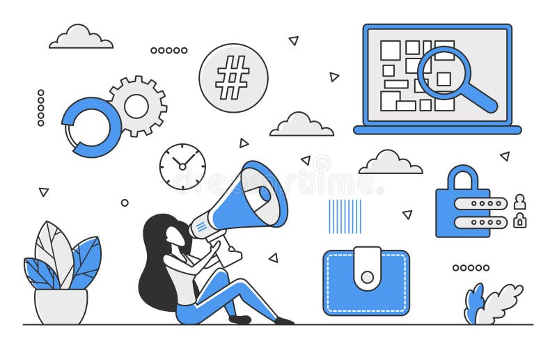 Digital internet safety stock vector. Illustration of card - 266714661