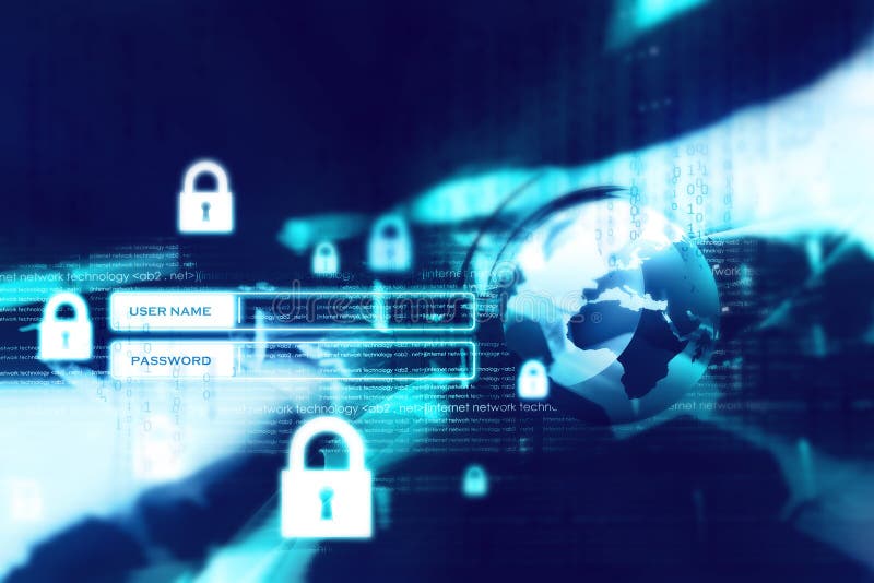 Digital internet security stock illustration. Illustration of password ...