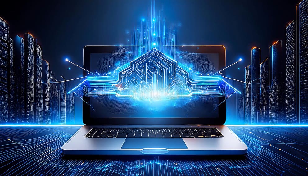 Digital Internet of Things Technology Concept Icon - Laptop Computer ...