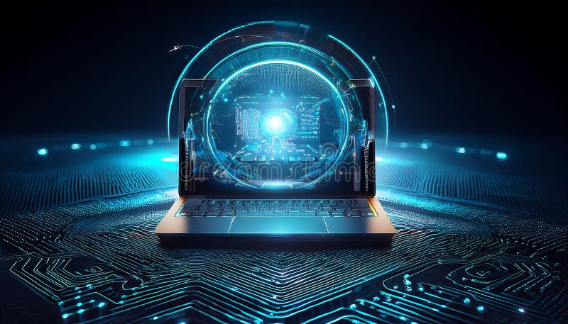 Digital Internet of Things Technology Concept Icon - Laptop Computer ...