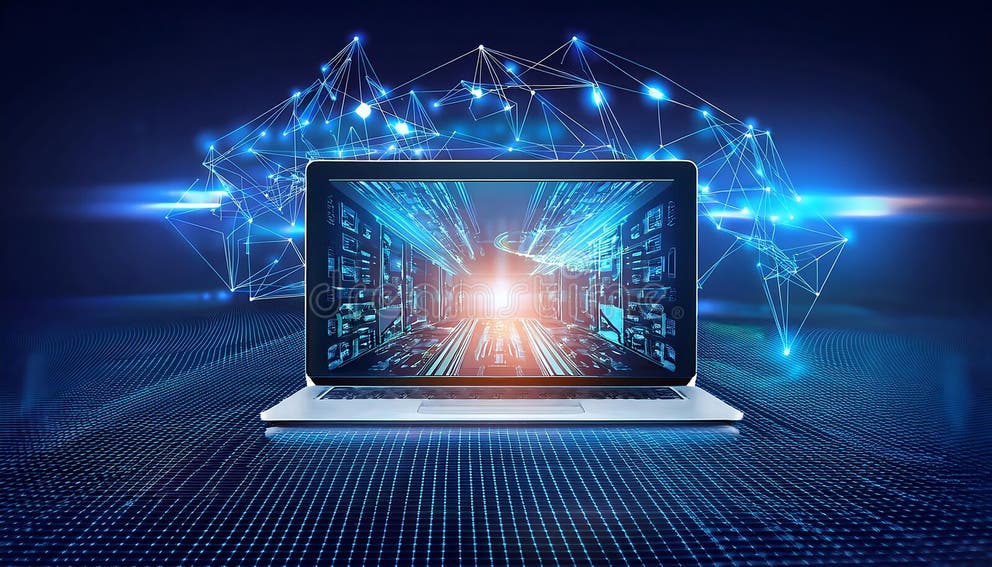 Digital Internet of Things Technology Concept Icon - Laptop Computer ...