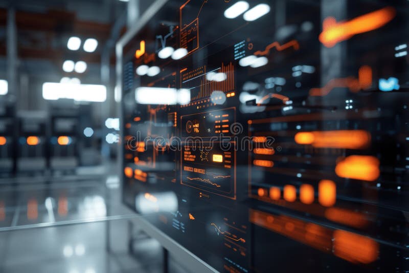 Digital Inventory Management System with Blurred Warehouse Background ...