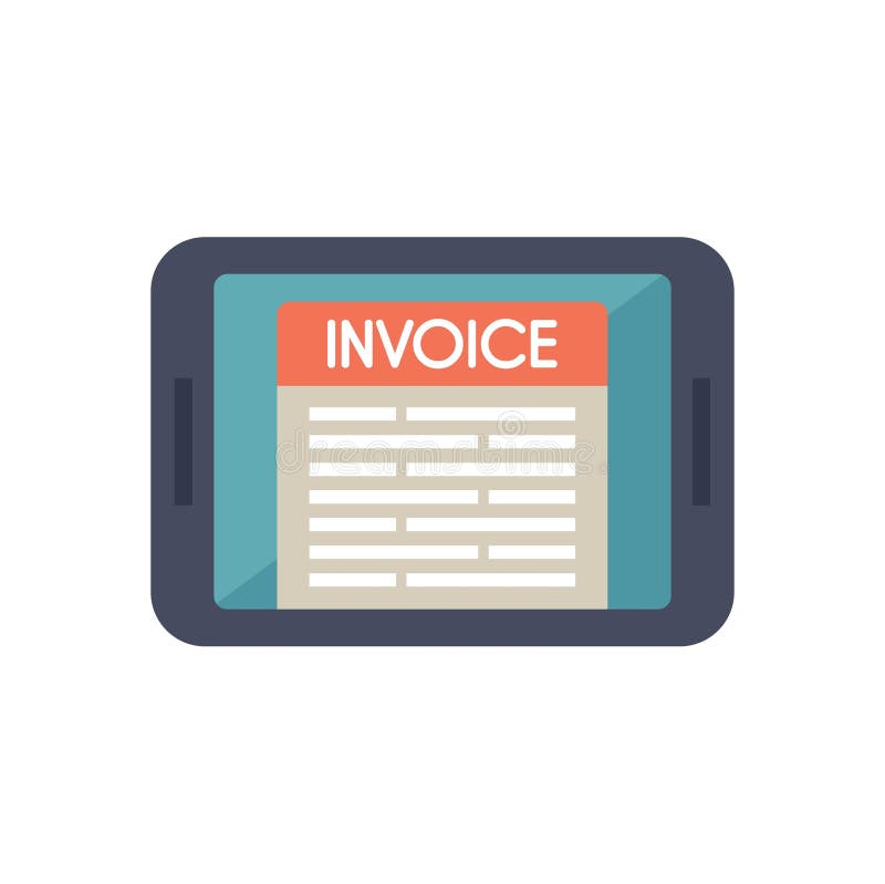 Digital Invoice Displaying on Tablet Screen for Online Payment Stock ...