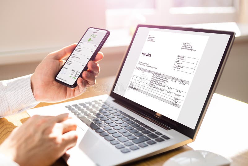 Digital Invoice Document or Payment Receipt Stock Image - Image of ...