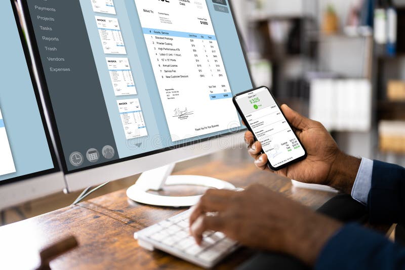 Digital Invoice Document or Payment Receipt Stock Image - Image of ...