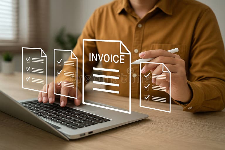 Digital Invoice Processing and Online Billing Automation Stock ...
