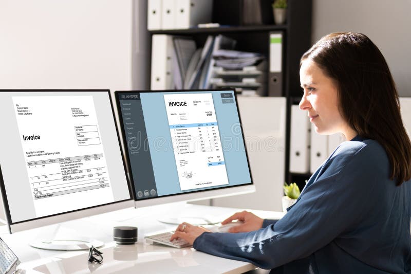 Digital Invoice Statement for E-bill Stock Photo - Image of computer ...