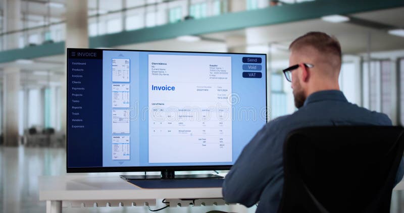 Digital Invoice Statement for E-bill Stock Image - Image of electronic ...